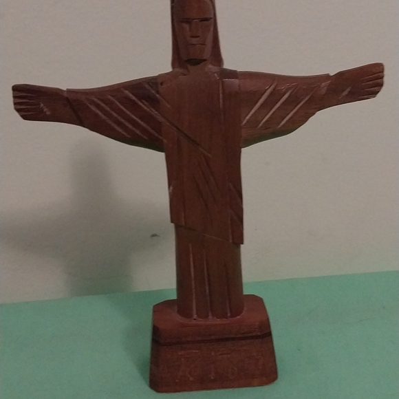 Art | Christ The Redeemer Hand Carved Brazilian Folk Art Wood Statue ...